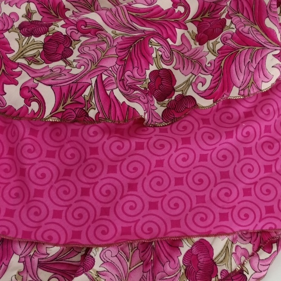Kariza Designs | Skirts | Womens Multi Wear Wrap Silk Skirt Pink Floral ...